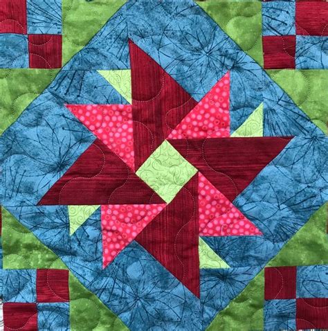 Double Aster Pdf Pieced Quilt Block Pattern Etsy Quilt Patterns
