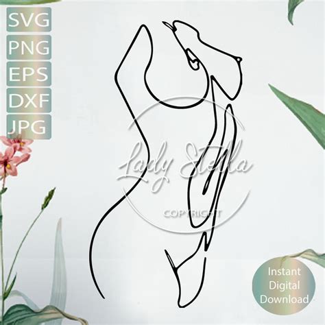 Nude Woman Line Art Minimalist Woman Svg Png Dxf Eps Etsy Australia