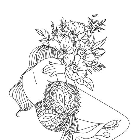 Nude Coloring Page Etsy Norway