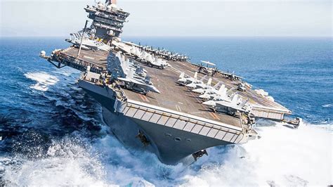 The Largest Aircraft Carriers In The Us Navy Confront Enormous Waves In