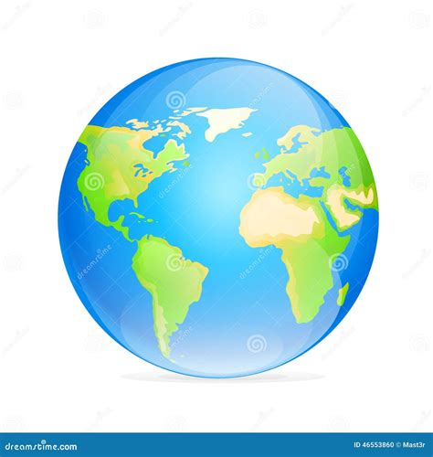 Mapa Del Mundo Del Color Del Icono Del Globo Del Vector Stock De