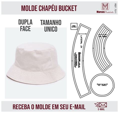 Molde Bucket Hat Chapeu Pdf Produtos Personalizados No Elo7