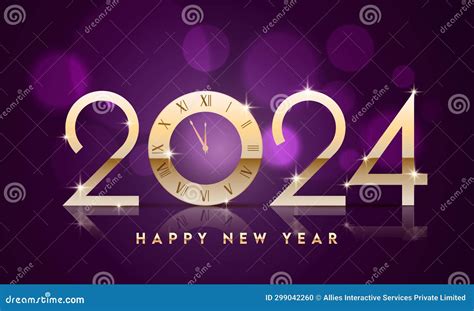 2024 Happy New Year Celebration Typography Text 2024 Font Text