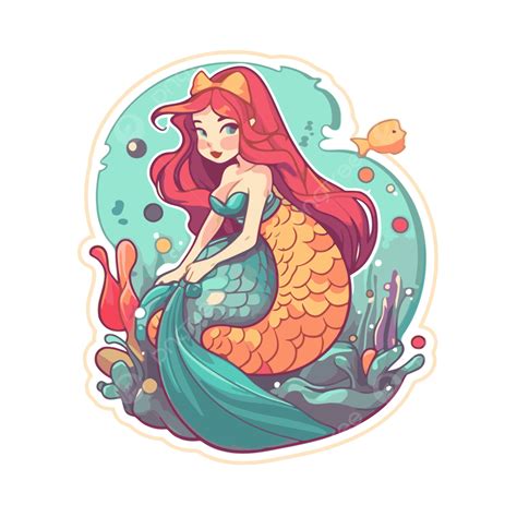 Gambar Stiker Yang Menunjukkan Putri Duyung Ariel Duduk Di Clipart Ekor