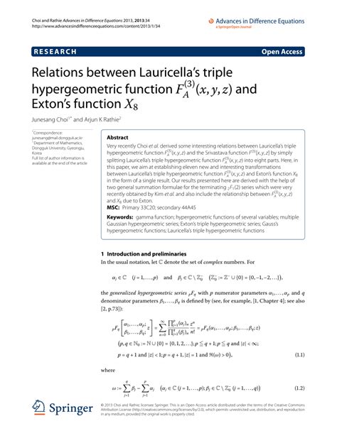 pdf relations between lauricella s triple hypergeometric function f 3 a x y z and exton