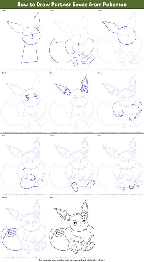How To Draw Partner Eevee From Pokemon Pokemon Step By Step
