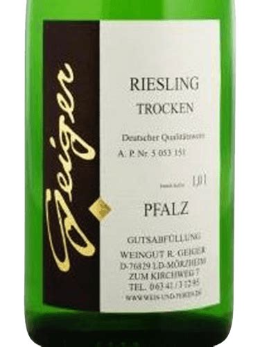 Weingut Rainer Geiger Riesling Trocken Vivino France