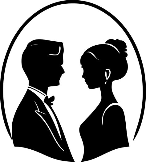 Wedding Minimalist And Simple Silhouette Vector Illustration