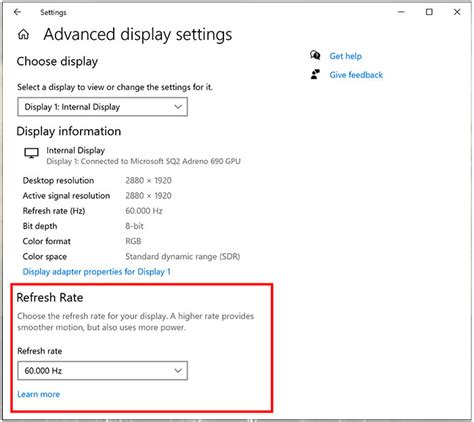 Windows 10 To Add Refresh Rate To Advanced Settings Panel Monitors