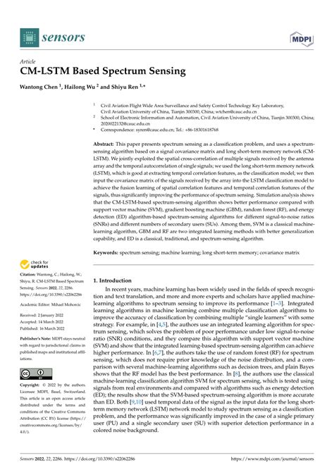 pdf cm lstm based spectrum sensing