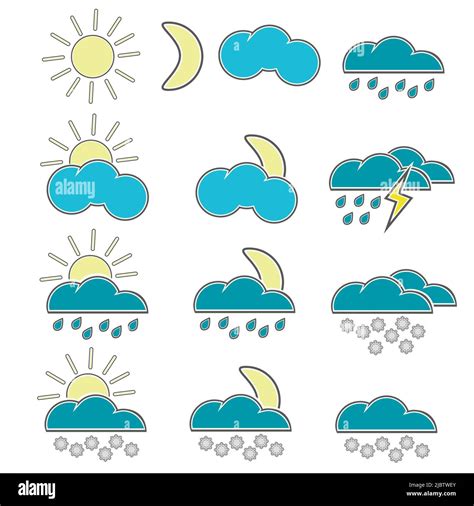 different weather icons for website weather indicators stock vector image and art alamy