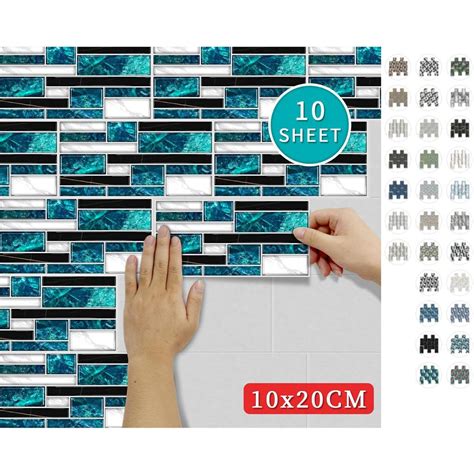 Kup 10 sztuk wodoodporne naklejki ścienne do kuchni marmur mozaika