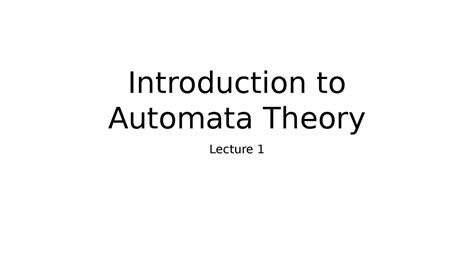 introduction to theory of automata docsity