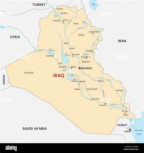 Iraq Political Map Stock Vector Image Art Alamy