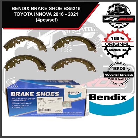 BENDIX Brake Shoe For TOYOTA INNOVA 2016 To 2021 BS 5215 Shopee
