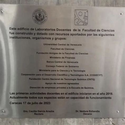 Noticiencias Ucv On Twitter Placa Y Acto Inauguraci N Del Edificio