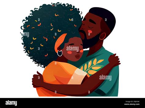 Sticker Cartoon Style Couple In Love Isolated On White Background