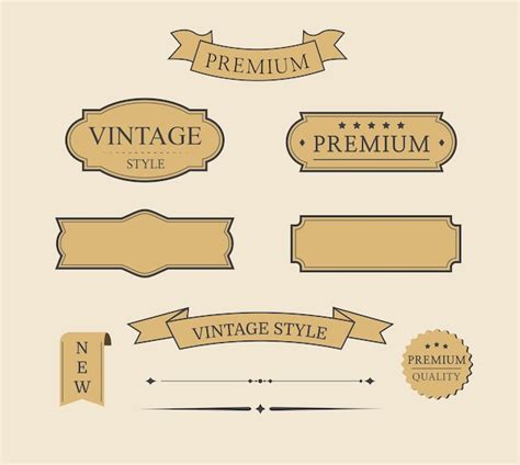 Conjunto De Marcos Vintage Insignia O Etiqueta Premium Elementos