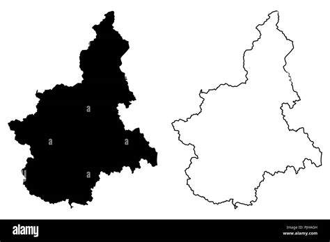 Piedmont Autonomous Region Of Italy Map Vector Illustration Scribble