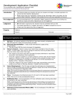 Fillable Online Development Application Forms And TemplatesPlanningYour