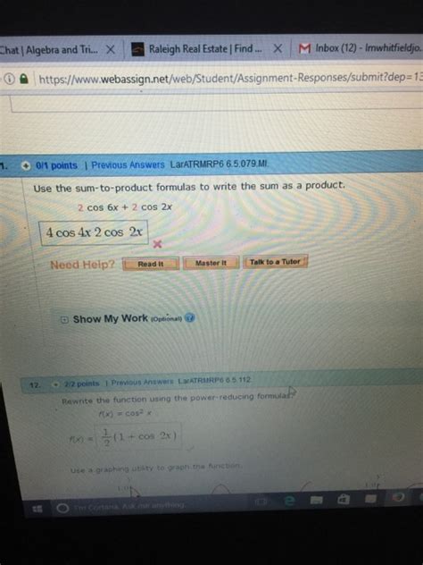 solved use the sum to product formulas to write the sum as a