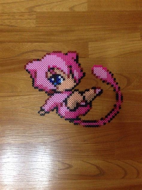 Mew Moemon Perler Sprite By Souji5okita Perler Bead Art Diy Perler
