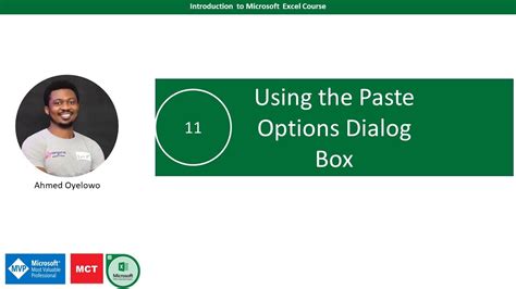 Using The Paste Options Dialog Box Youtube