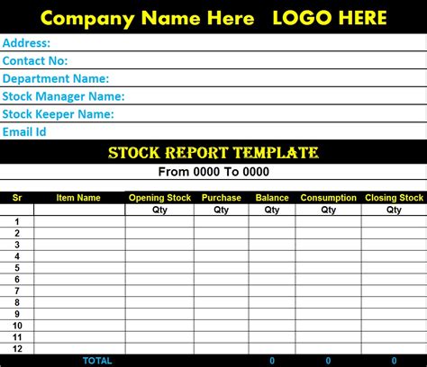 Best Stock Report Templates Excel Word Template Stock Report