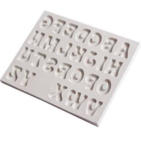 Molde de Silicone Alfabeto Letras Maiúsculo Pasta Americana