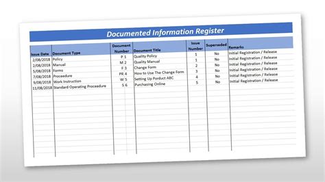 Document Control Register Template Blog