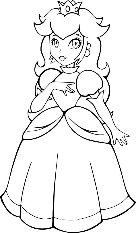 Coloriage princesse Peach à imprimer