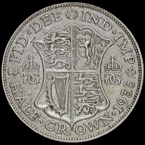 1933 George V Silver Half Crown Scarce