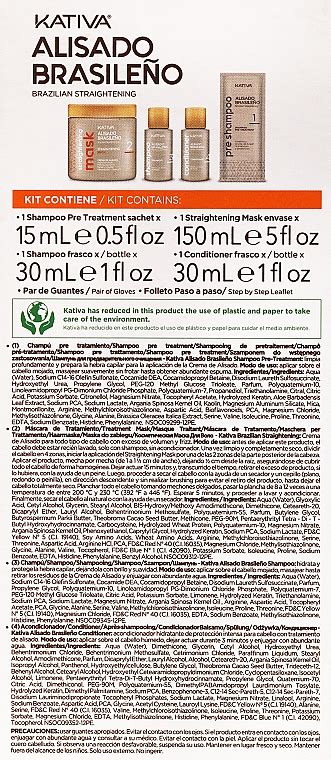 Kativa Alisado Brasileno Con Glyoxylic Keratina Vegetal Kit Shm 15ml