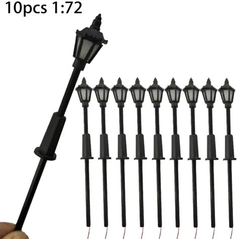 LOT DE 10 lampadaires DEL pour poteau de lampe de train modèle 1 72