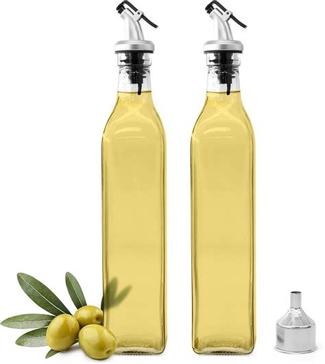 Butelka z dozownikiem szklana na olej oliwę ocet 500 ml zestaw 2szt