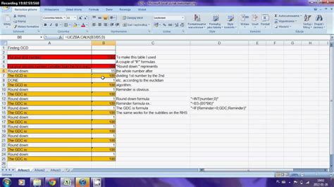 excel greatest common divisor factor youtube