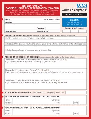 Fillable Online Westsuffolkccg Nhs Arrest Do Not Attempt