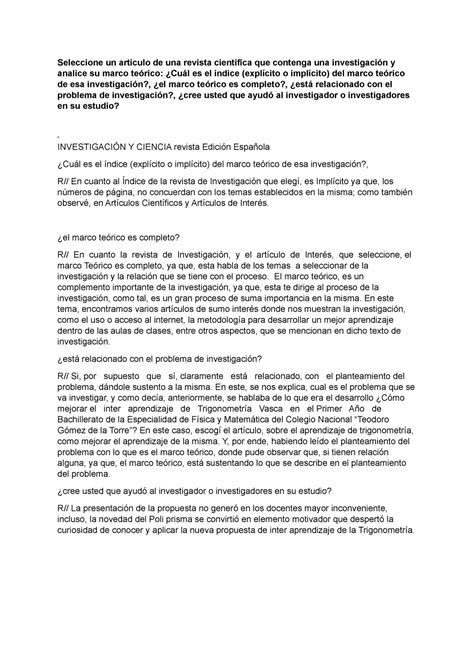 Seleccione un artículo de una revista científica que contenga una