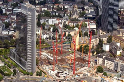 Frankfurt Am Main Aus Der Vogelperspektive Baustelle Tower 185 Und