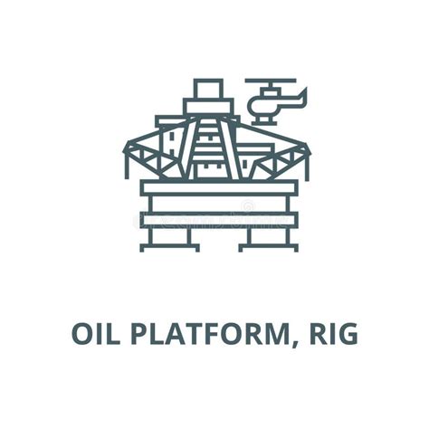 Icono De La Plataforma Petrolera Ejemplo Del Vector Muestra Negra En