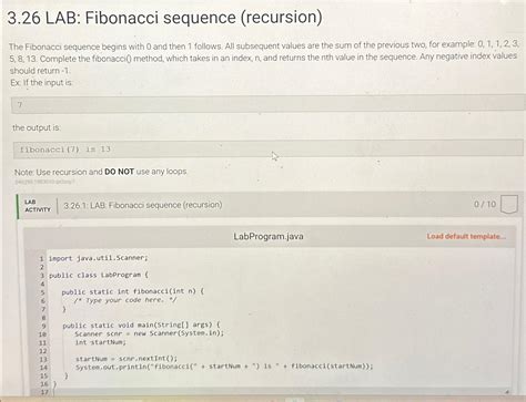 solved 3 26 ﻿lab fibonacci sequence recursion the