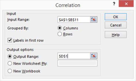 how to use the correlation analysis tool in excel dummies