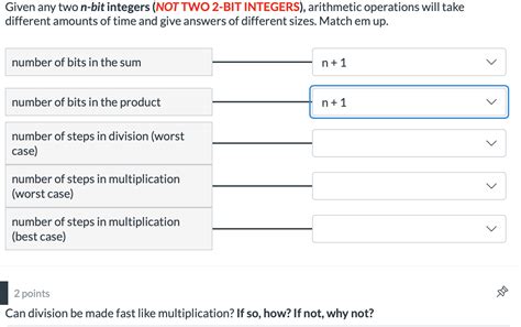 given any two n bit integers not two 2 bit