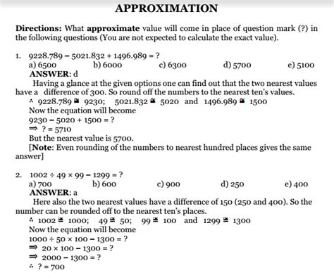 approximation formulas questions and answers with explanations pdf matterhere