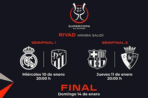 Así será la Supercopa de España 2024 fechas y horarios de las