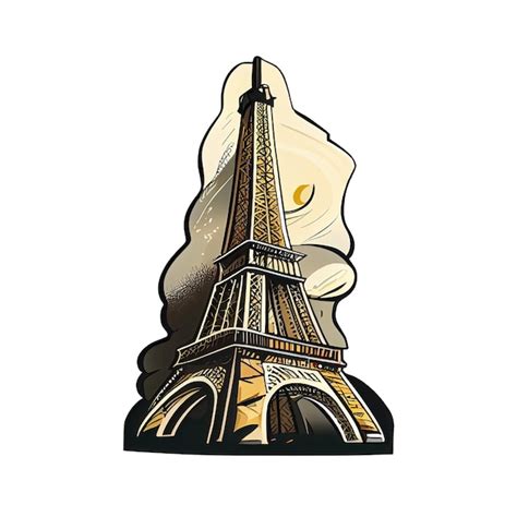 Adesivo de desenho animado da Torre Eiffel em Paris França Foto Premium