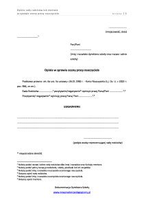 Opinia rady rodziców lub mentora w sprawie oceny pracy nauczyciela