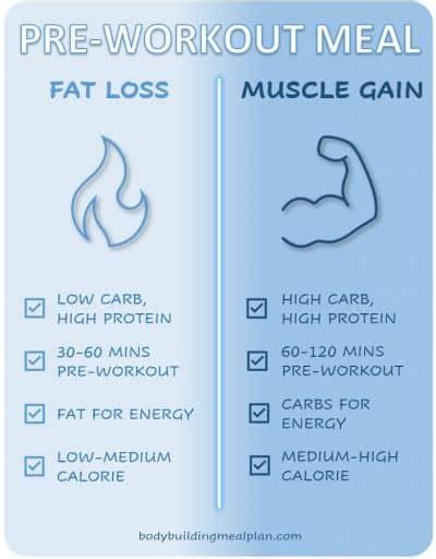 Best Pre Workout Meal Ideas For Muscle Gain Weight Loss