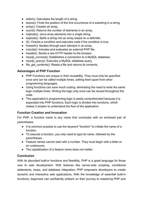 Exploring PHP S Built In Functions PDF