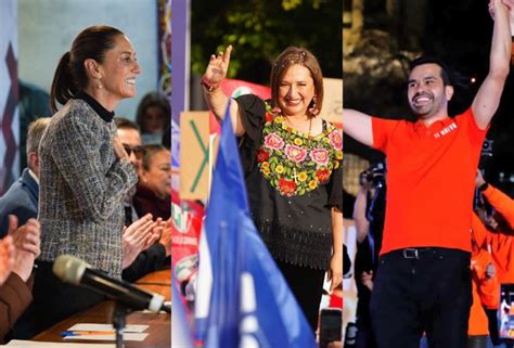 Xóchitl Gálvez Sheinbaum y Máynez cierran precampañas